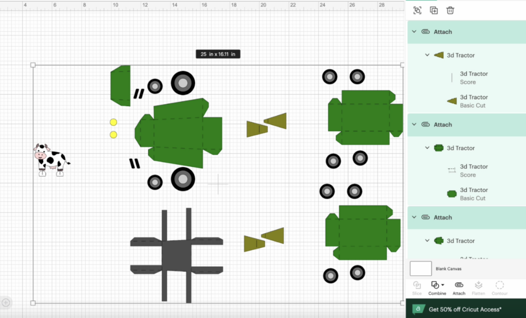 Free Tractor SVG File | 3D Paper Craft Project | DIY Farm Party ...