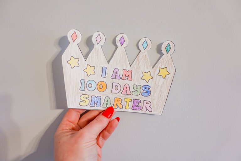 100 Days Smarter Crown Free Printable Activity for Kids - Dinosaur Mama