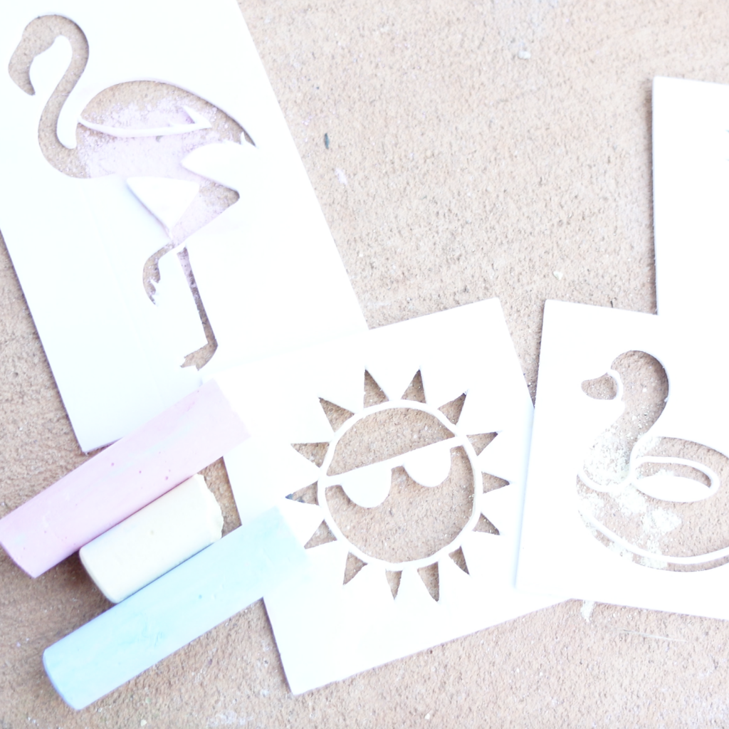 Sidewalk Chalk Stencil SVG | Free DIY Summer Cricut Art - Dinosaur Mama