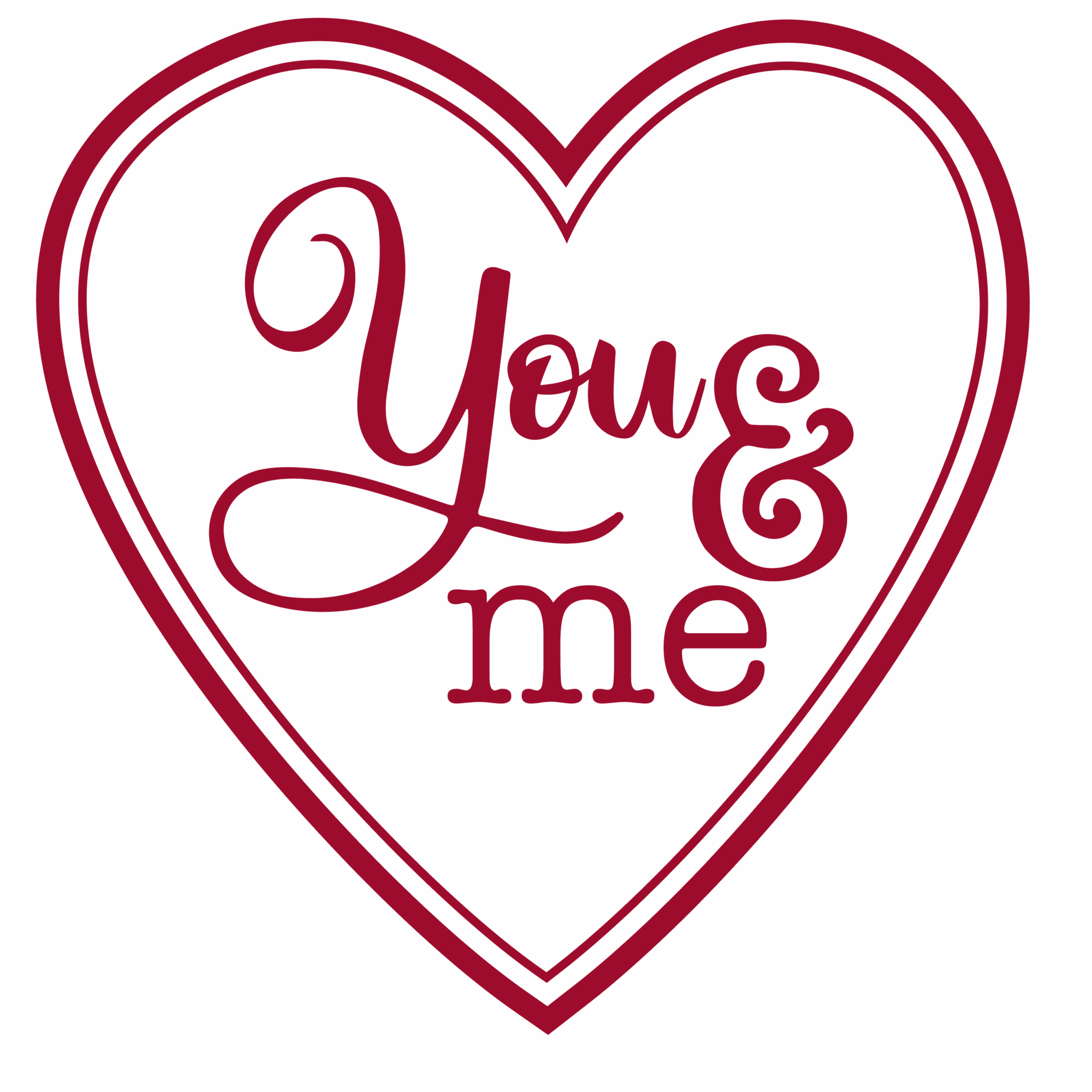 You & Me Heart Valentine SVG - Dinosaur Mama